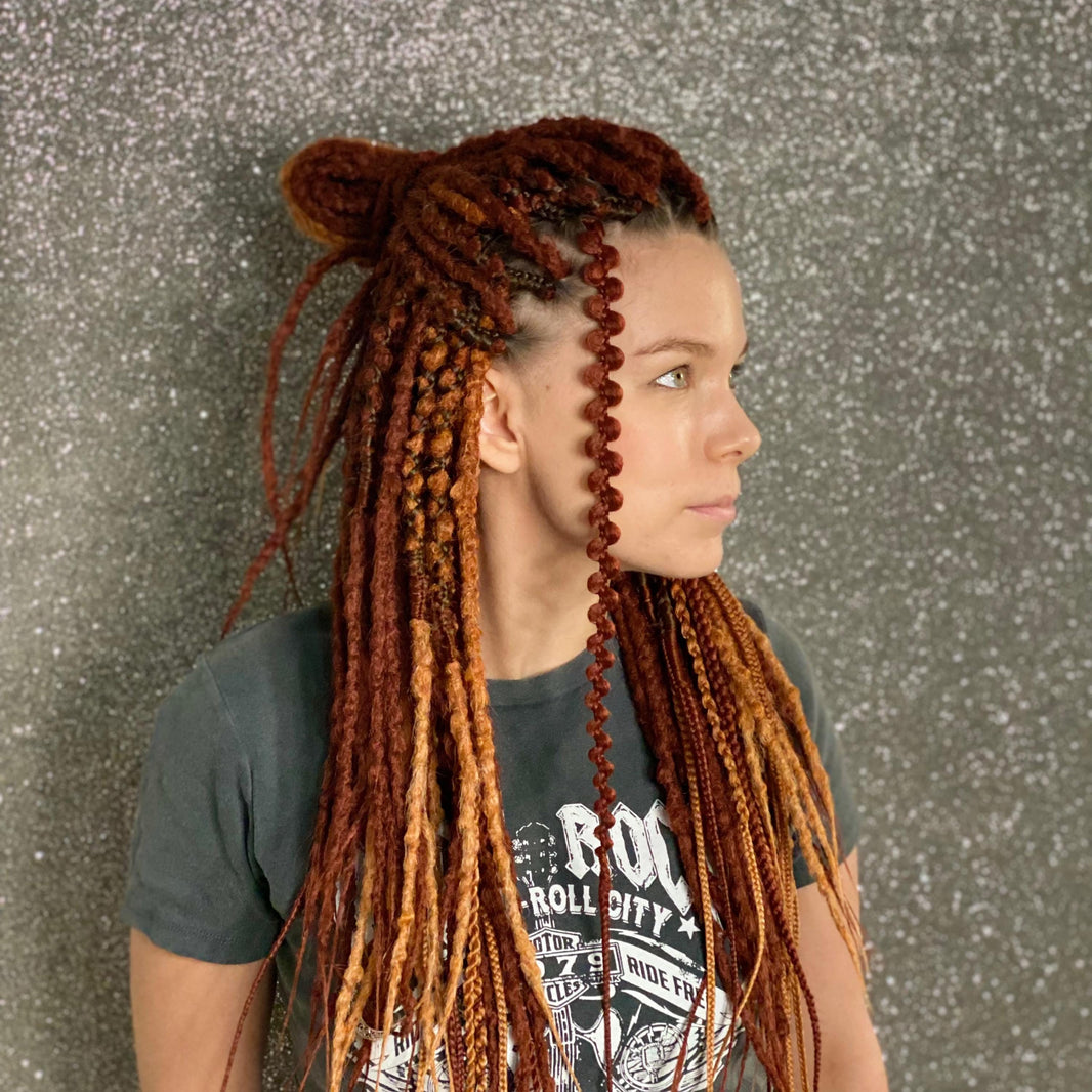 Red and Ginger Synthetic Dreadlocks | Handmade Dread Sets – MeadowDreads